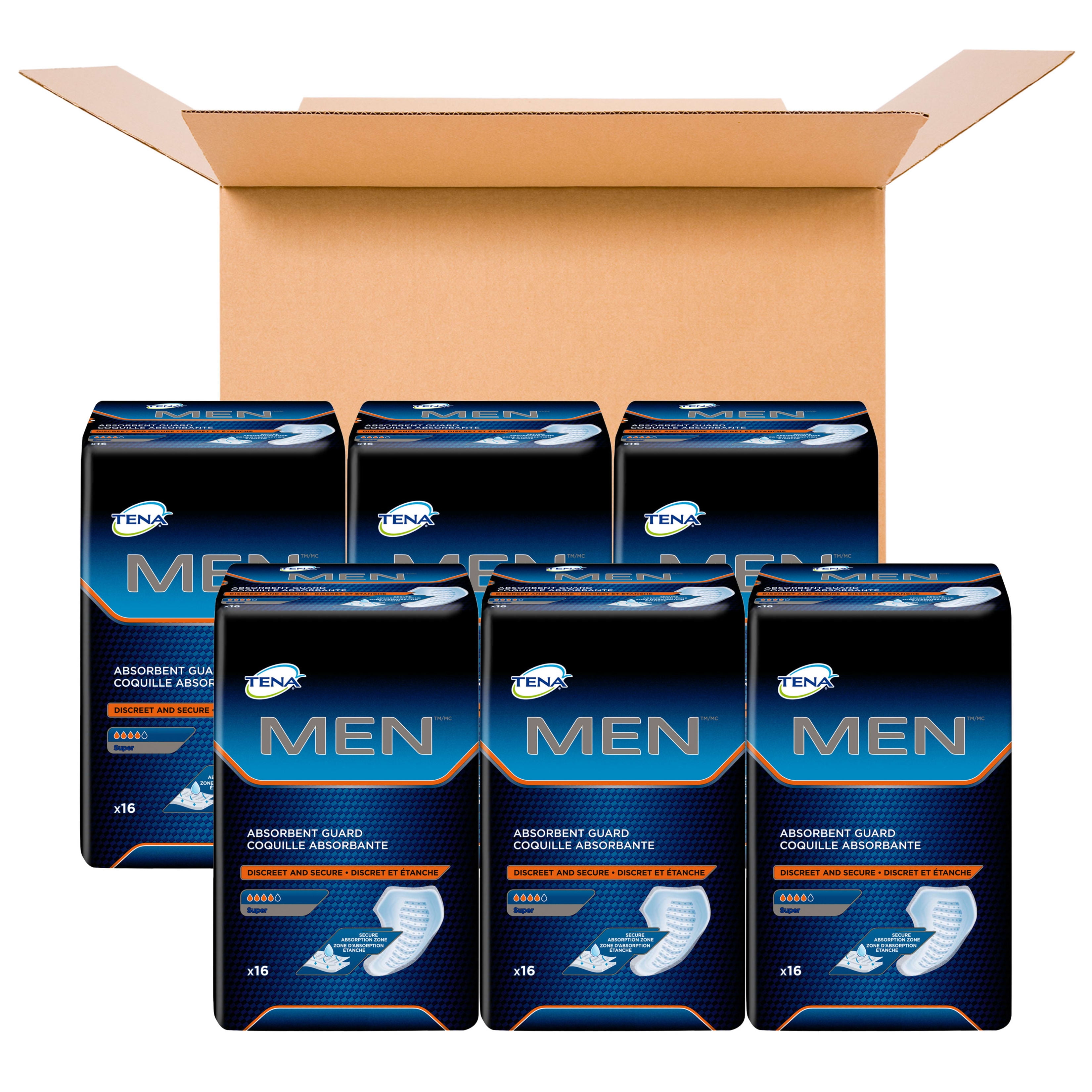 Tena Incontinence Guard for Men, Super Absorbency, 96 Count - Walmart.com