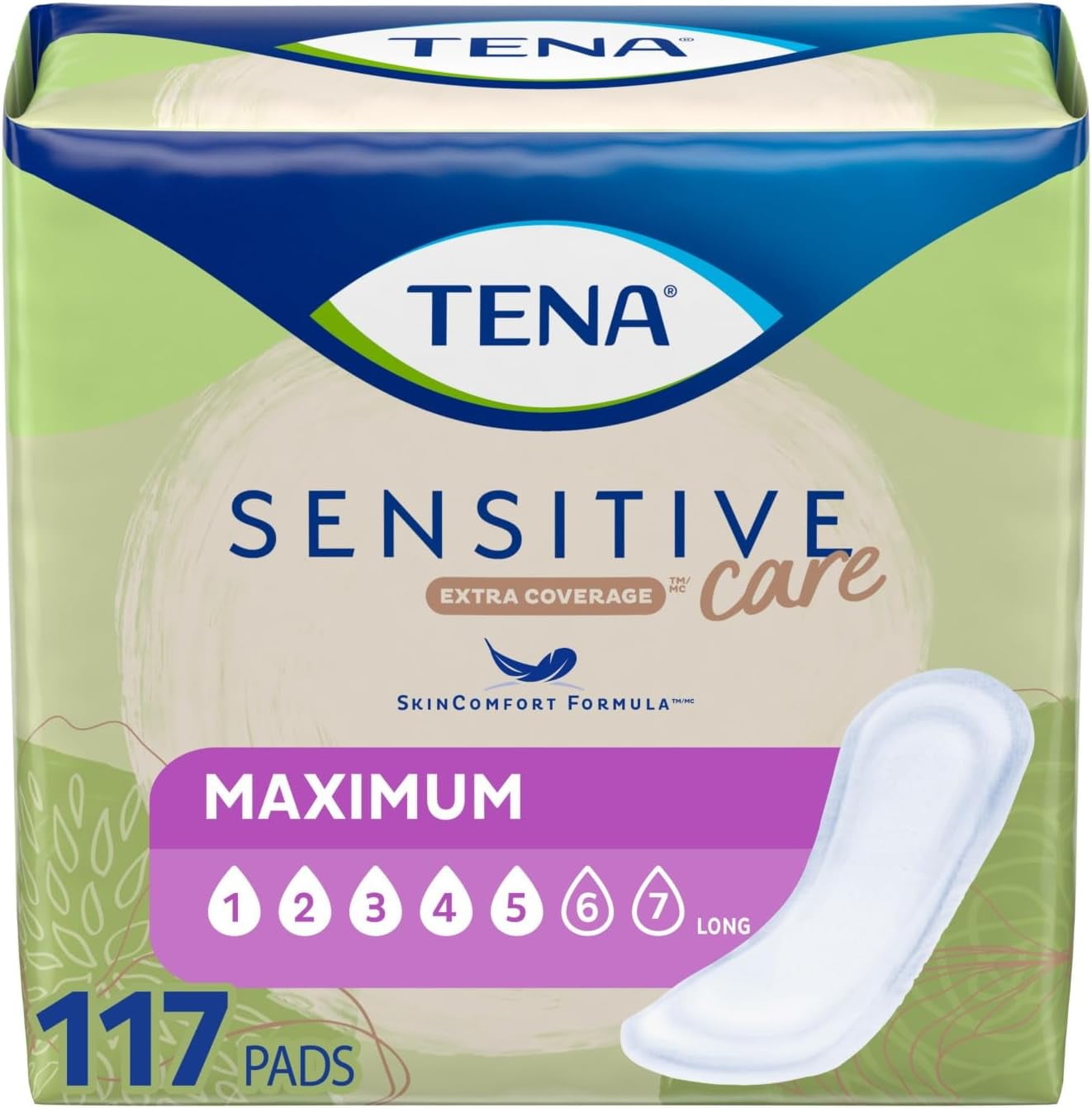 Tena Women's Incontinence Pads, Max Absorbency, Long, Sensitive Care - 117 Count - Walmart.com