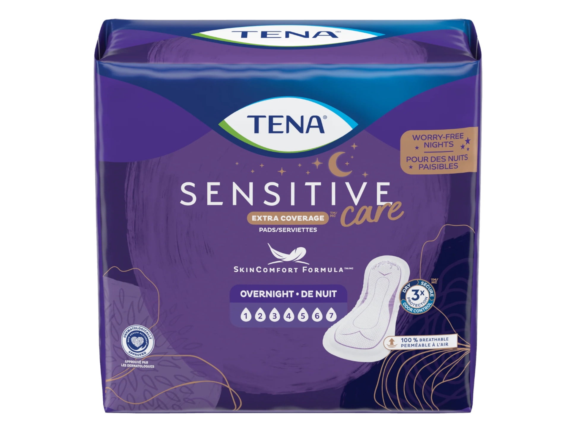 Tena Incontinence Pads, Bladder Control & Postpartum for Women, Overnight Absorbency, Sensitive ...