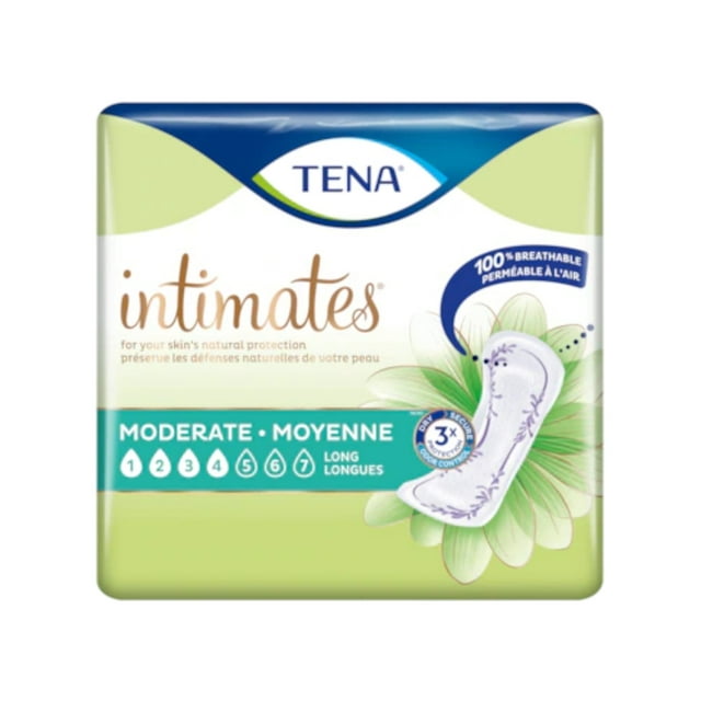 Tena Women's Moderate Long Incontinence Pads with Bladder Protection ...