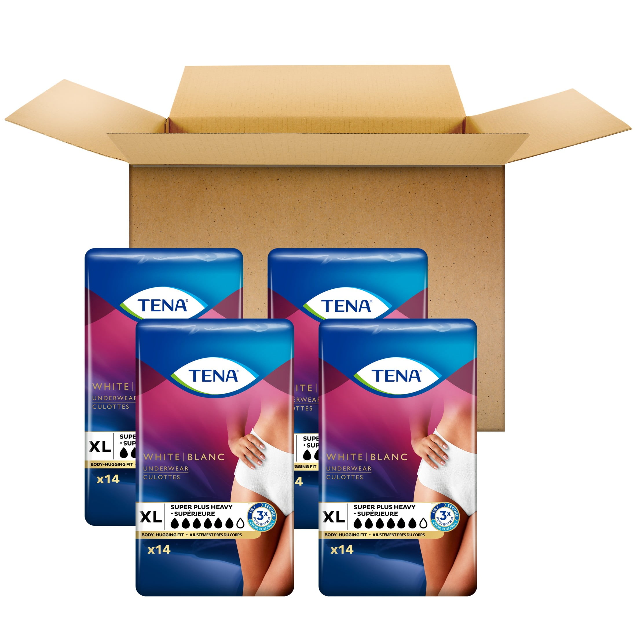 Tena Women's Super Plus XL Incontinence Underwear, Overnight Use, 56 Ct ...