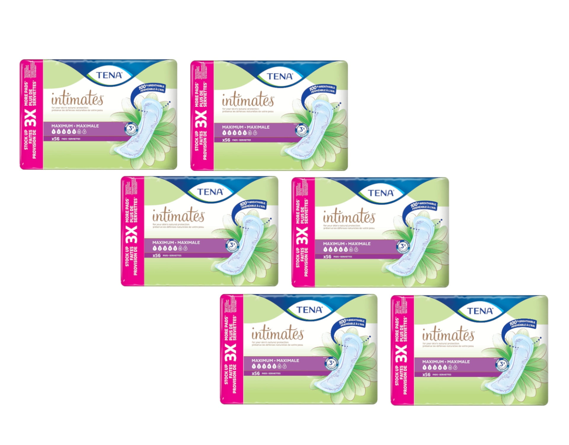 Tena Intimates Maximum Absorbency Incontinence Pads For Women Regular ...