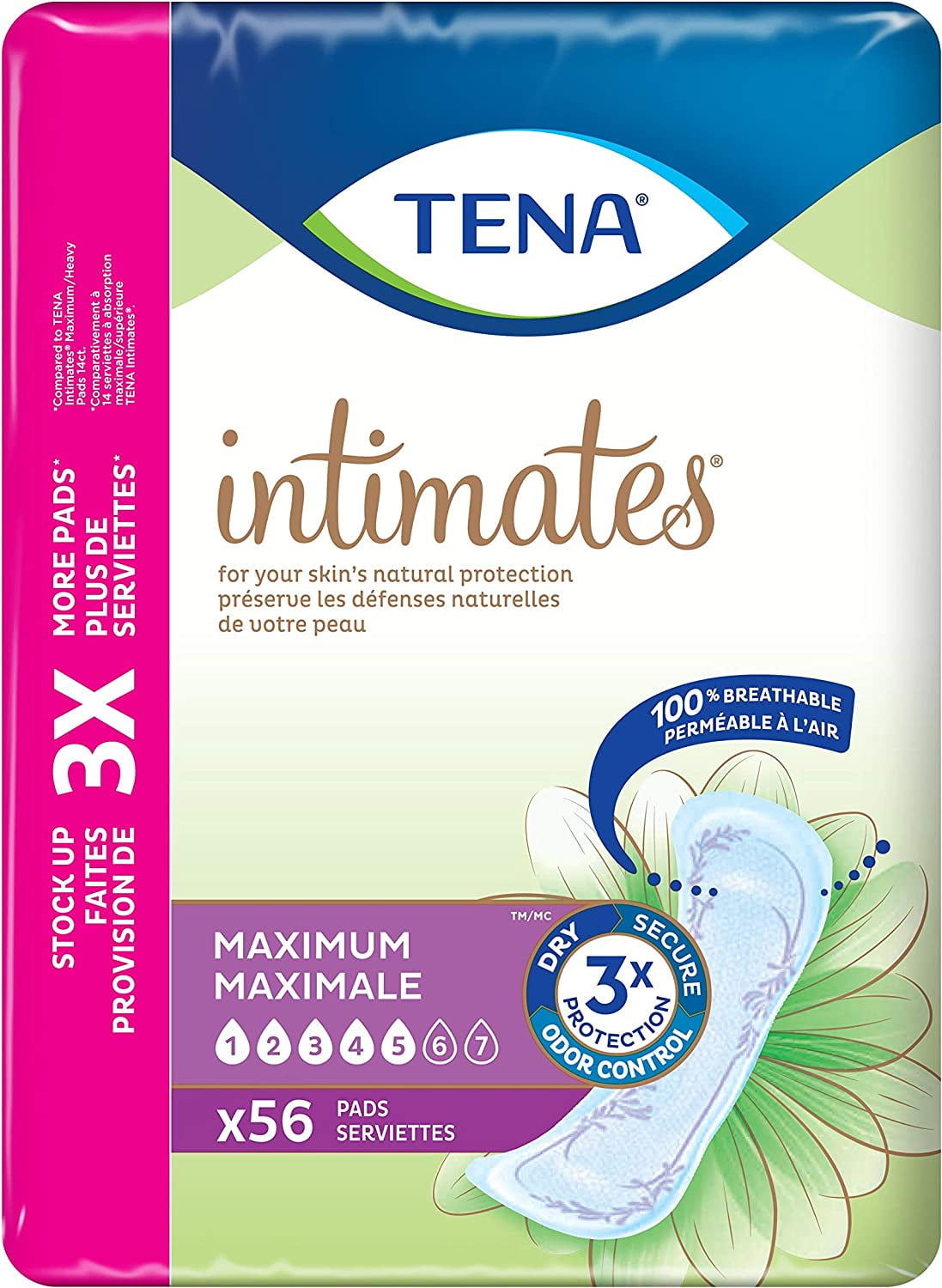 Tena Intimates Maximum Absorbency Incontinence Pads For Women Regular ...