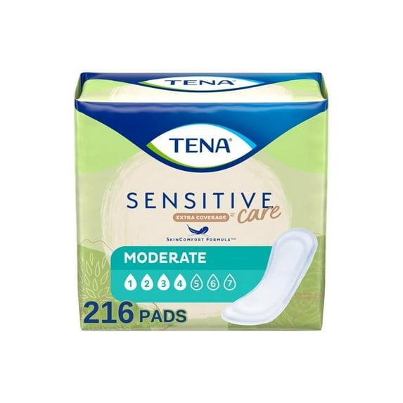 Tena Intimates Moderate Absorbency Incontinence Pads for Women, 216 ...