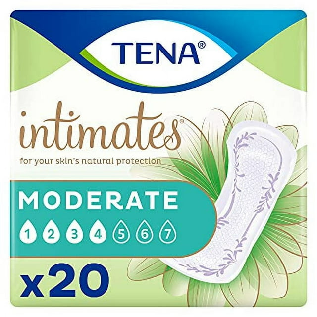 Tena Intimates Moderate Regular Incontinence Pad For Women, 20 Count, 6 ...