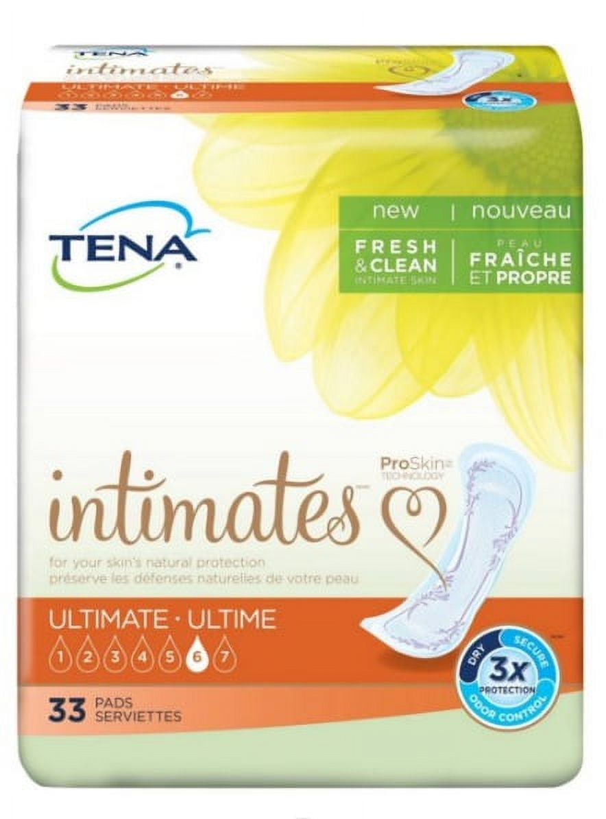 Tena Intimates Ultimate Incontinence Pad for Women, 33 Count (Pack of 4 ...