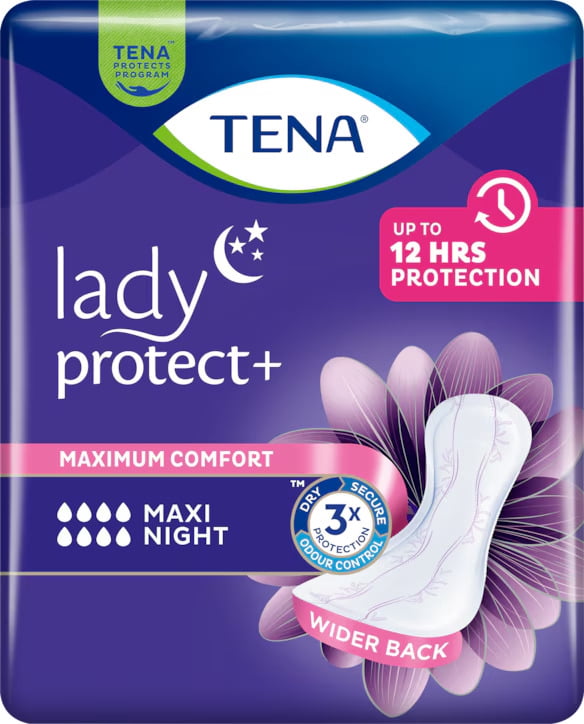 TENA Lady Protect+ Maxi Night | Bladder Pad for Nighttime Use - Walmart.com