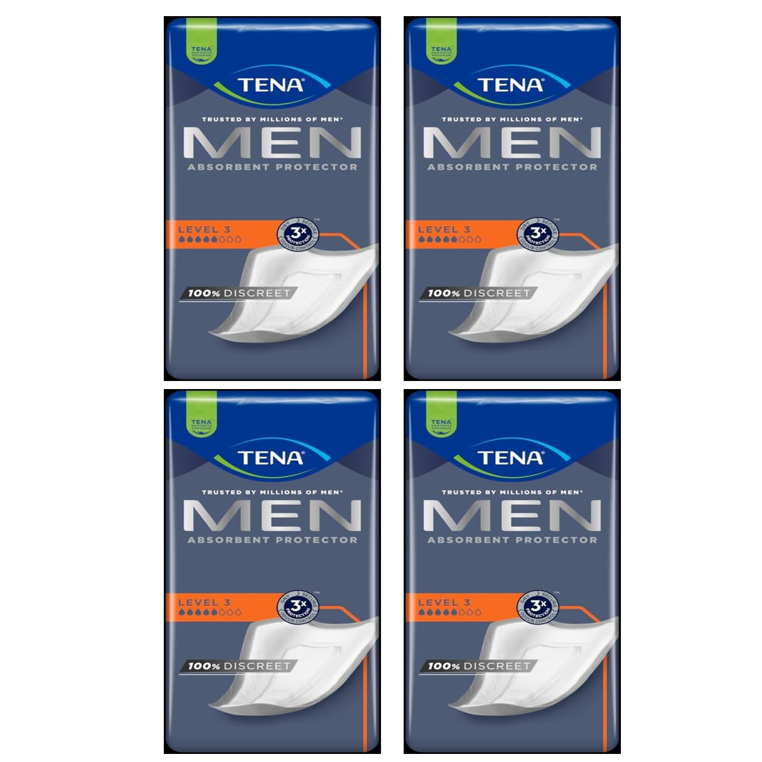 Tena Level 3 Guard for Men, Super Absorbency Incontinence Protector ...