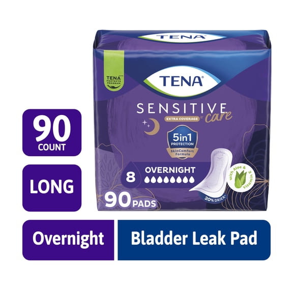 Tena Super Plus Incontinence Pads for Women, 2 Pc/28 ea, Extra Coverage ...