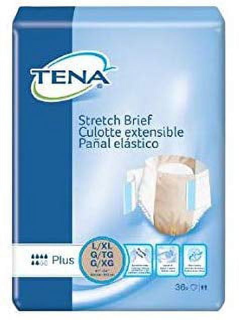 Tena Stretch Plus Brief L/Xl Case Of 72 - Walmart.com