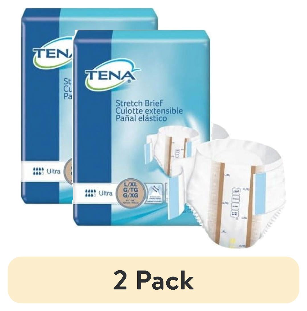 (2 pack) TENA ProSkin Stretch Breathable Briefs, Ultra Absorbency ...