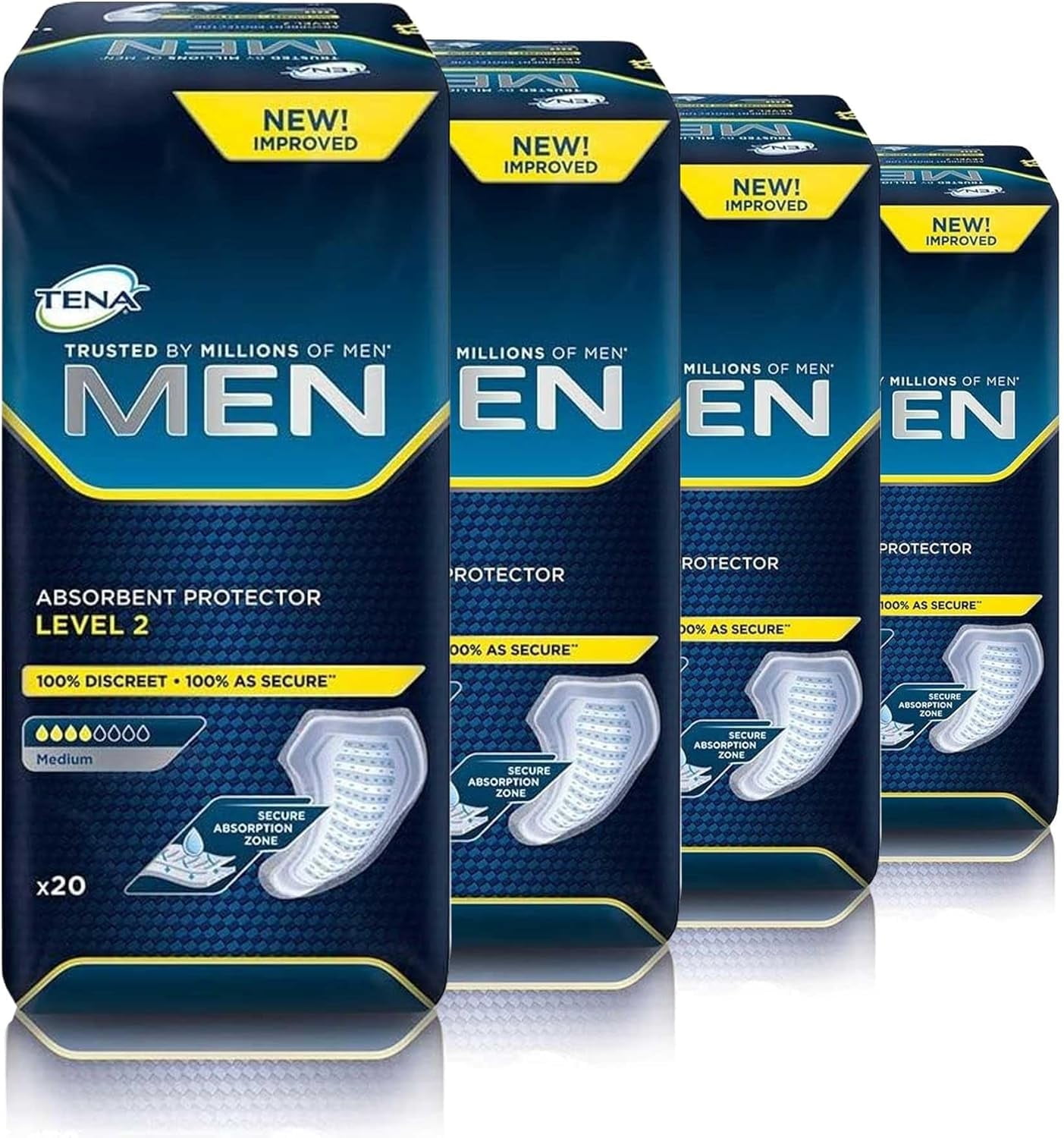 Tena for Men Level 2 Guard for Men, Super Absorbency Incontinence ...