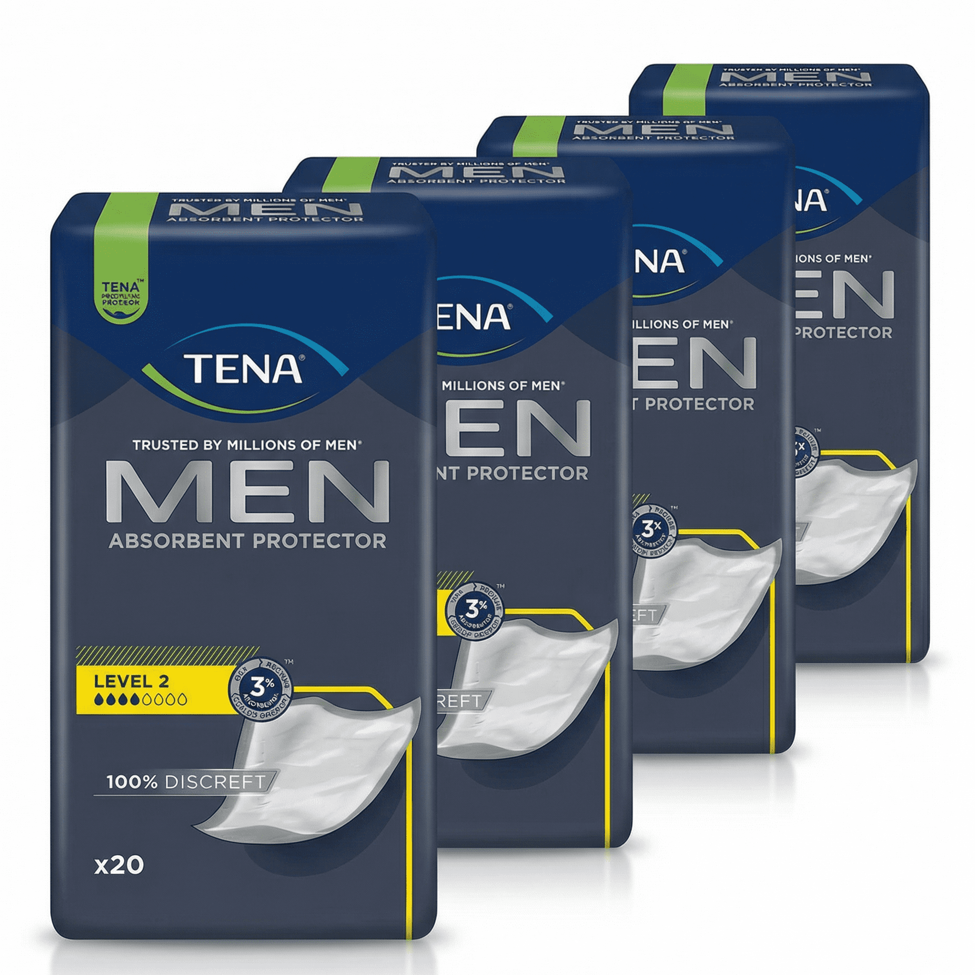 Tena for Men Level 2 Guard for Men, Super Absorbency Incontinence ...
