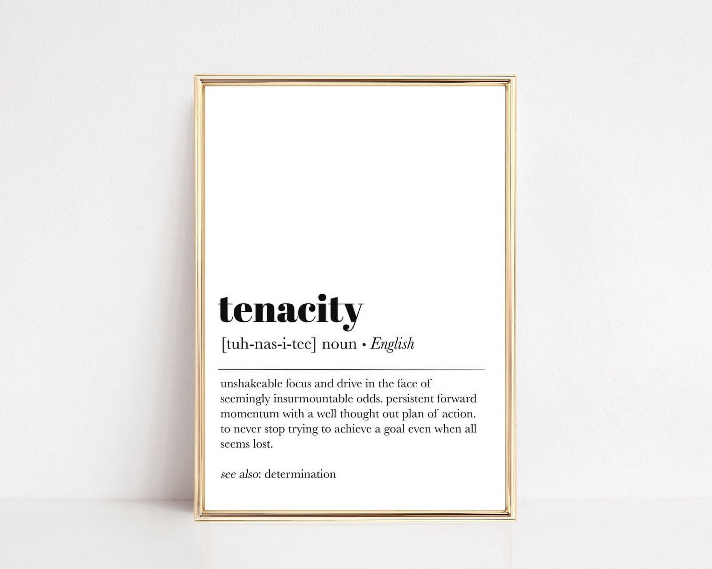 Tenacity Definition Office Wall Art Home Office Decor Motivational ...