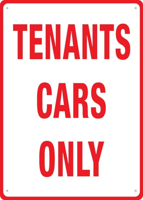 Tenants Cars Only Sign 8X12 Inch Rust Free Aluminum Easy To Read Sturdy ...