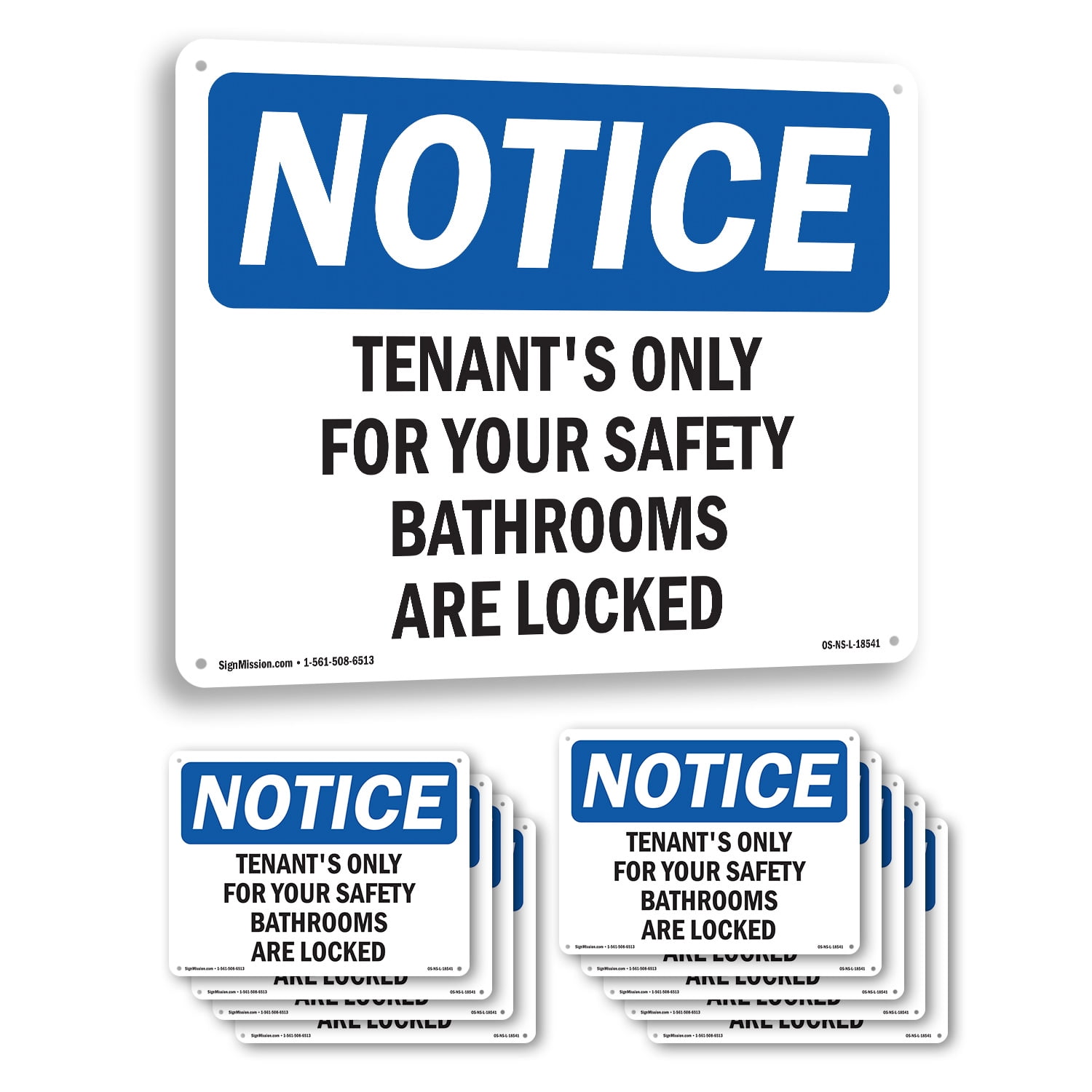 Tenants Only For Your Safety Bathrooms Are Locked OSHA Notice Rigid ...