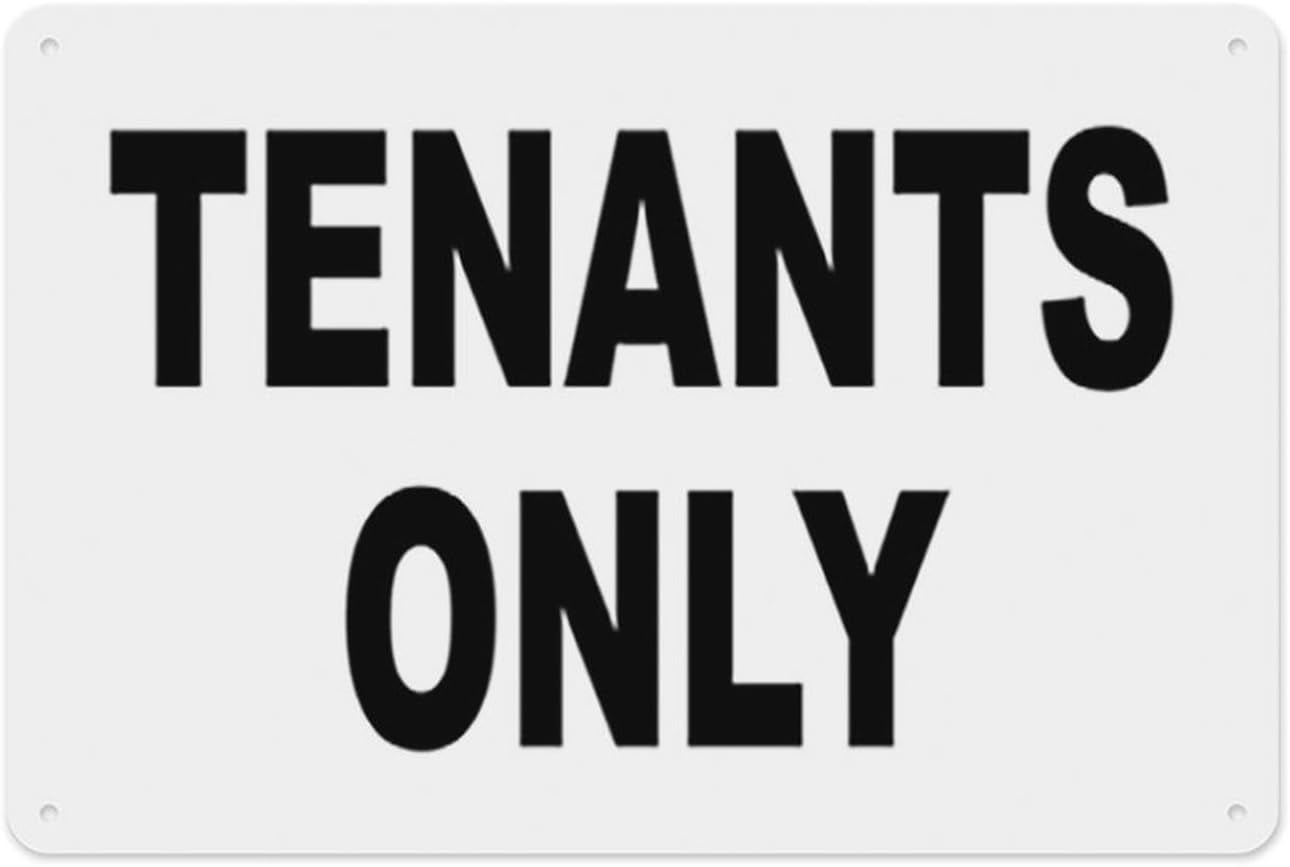 Tenants Only Sign 8"x12" - Aluminum Tin Warning for Home Outdoor Garden ...