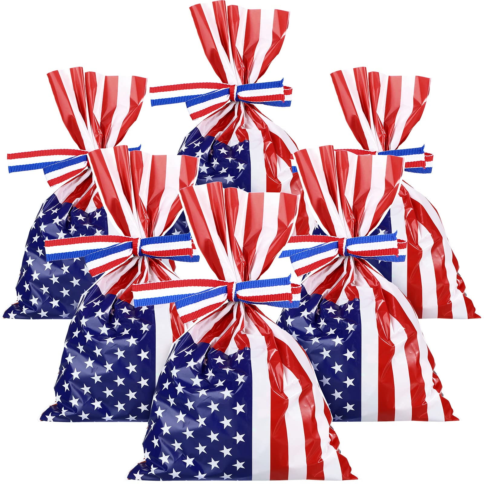 Tenare 100 Pcs Patriotic AIF9 Cellophane 4th of July Treat Candy Goodie ...