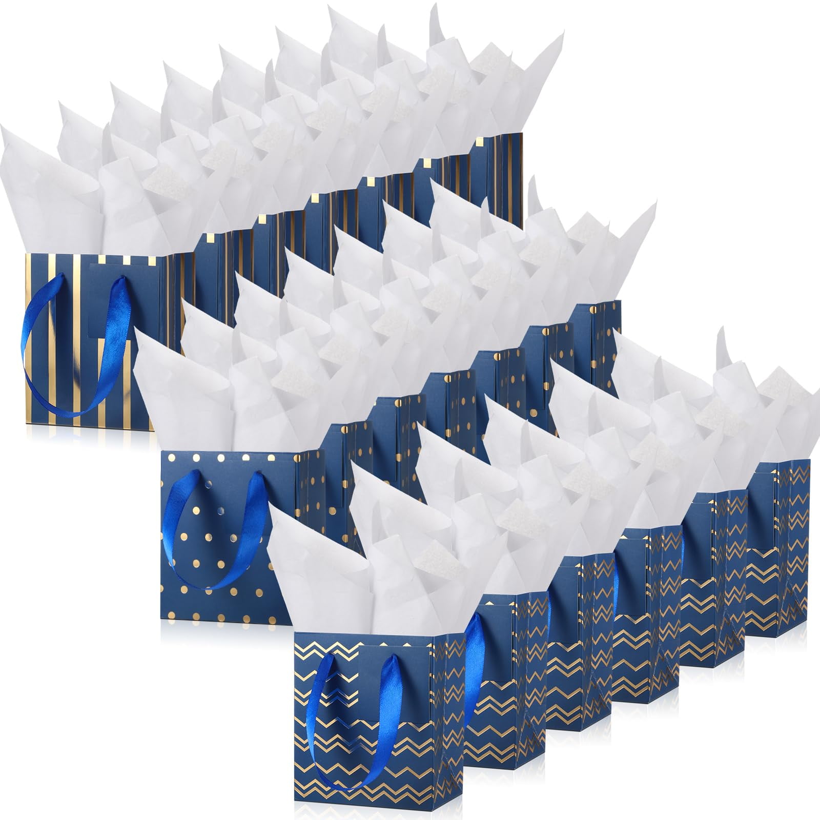 Tenare 24 Pcs PriNst Mini Metallic Gift Bags with Handles and Tissue ...