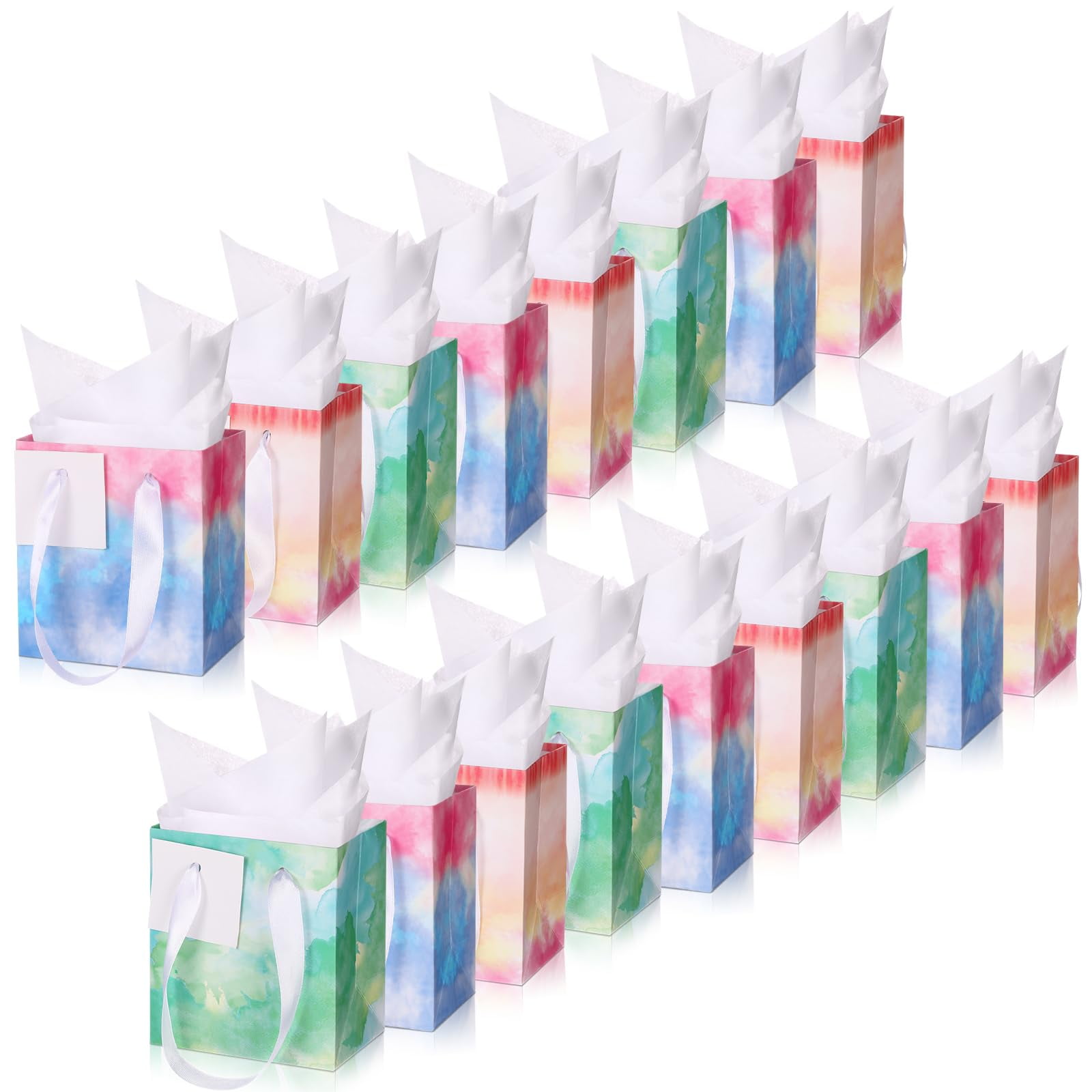 Tenare 24 Pcs Small Gift Bags AIS1 with Handles Mini Paper Bags with ...