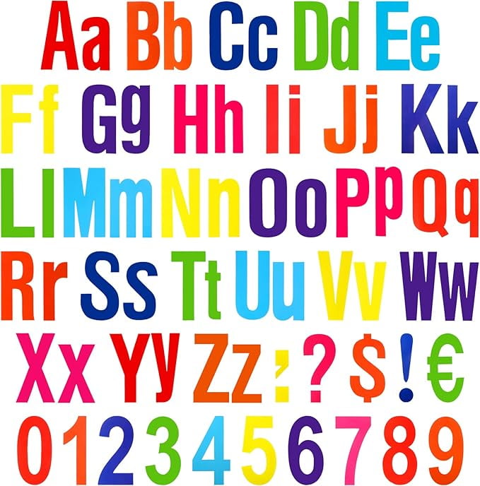 Tenare 268 Pcs Bulletin Board Letters Alphabet Letters Numbers and ...