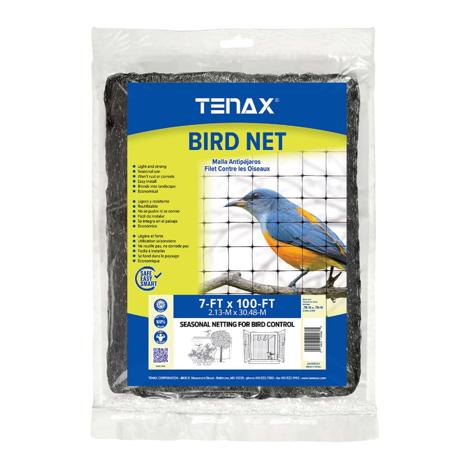 Tenax 7021627 100 x 7 ft. Black Bird Netting - Walmart.com