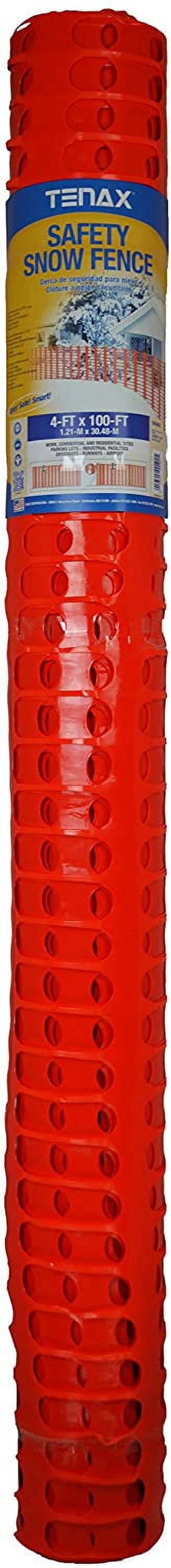 Tenax Safety Snow Fence, 100-ft x 4-ft, Orange, Extruded Mesh Rolled ...