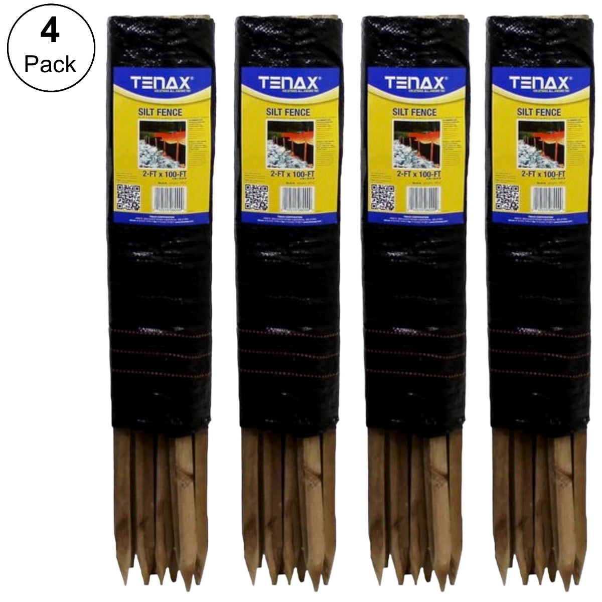 Tenax Silt Fence with 11 Stakes 31900500 - Black Polypropylene ...