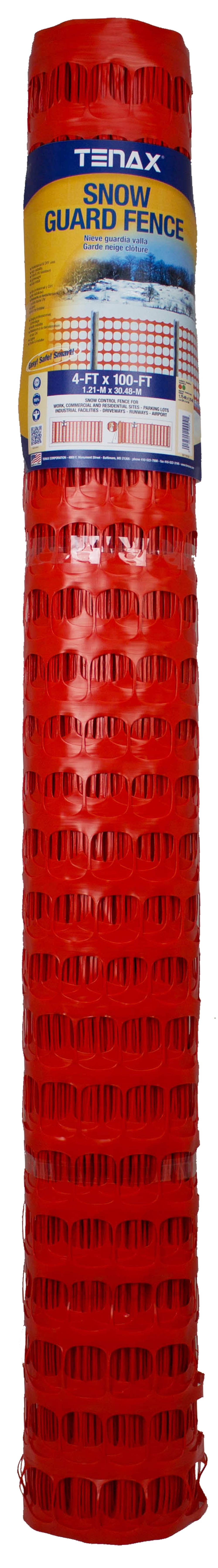 Tenax Sno-Guard 4 Ft. H. x 100 Ft. L. Polyethylene Snow Safety Fence ...