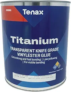 Tenax Titanium Extra Clear Knife Grade Glue - Ideal for Granite, ES Stone, Ceramic Tile Epoxy ...