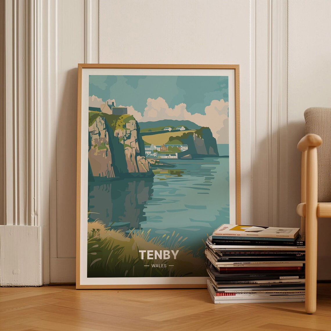 Tenby Wales Travel Coastal Seaside Wall Decor, Unframed Paper Poster ...