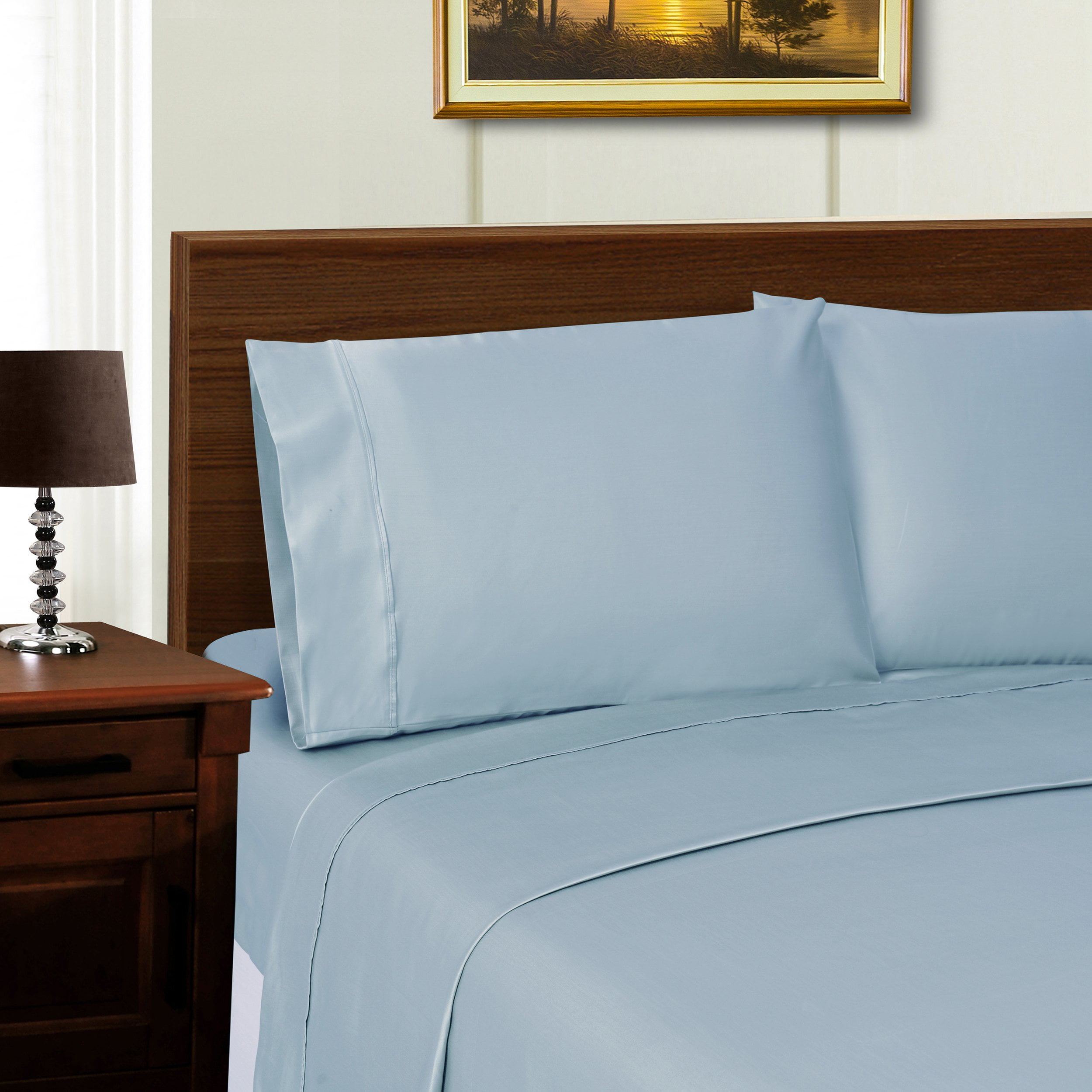 Tencel-Polyester Blend Wrinkle-Resistant 600-Thread Count Solid Sheet ...
