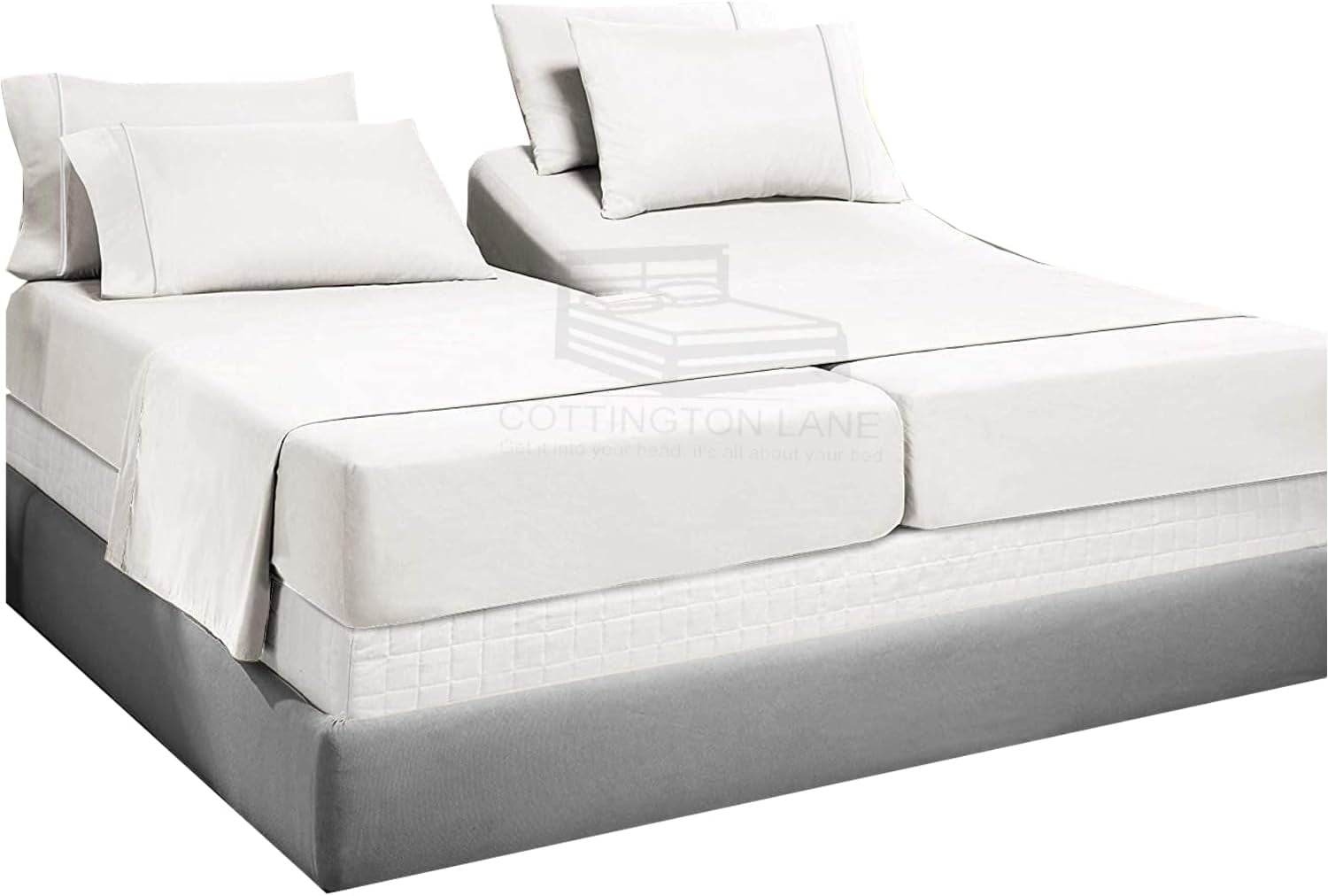 Tencel Split King Sheets Sets for Adjustable Bed - 100% Eucalyptus Tencel Sheets Sets - All ...