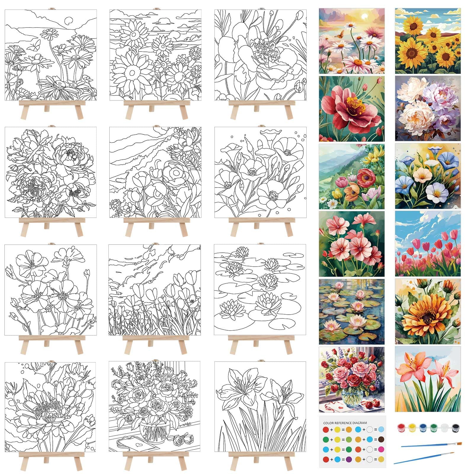 Tenceur 12 Party Supplies Beginner Favor(Flower) C3 Sets Pre Drawn ...