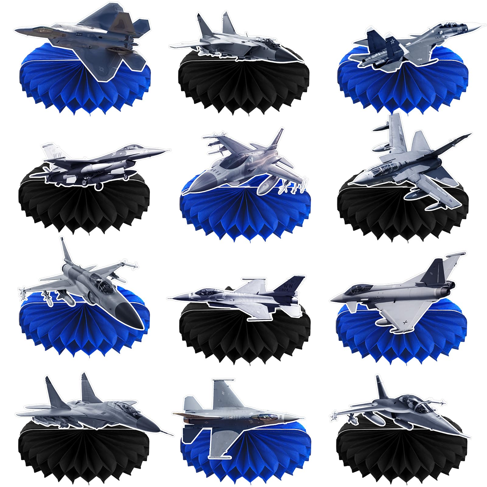 Tenceur 12 Pcs Airplane Party Decorations Airplane Honeycomb ...