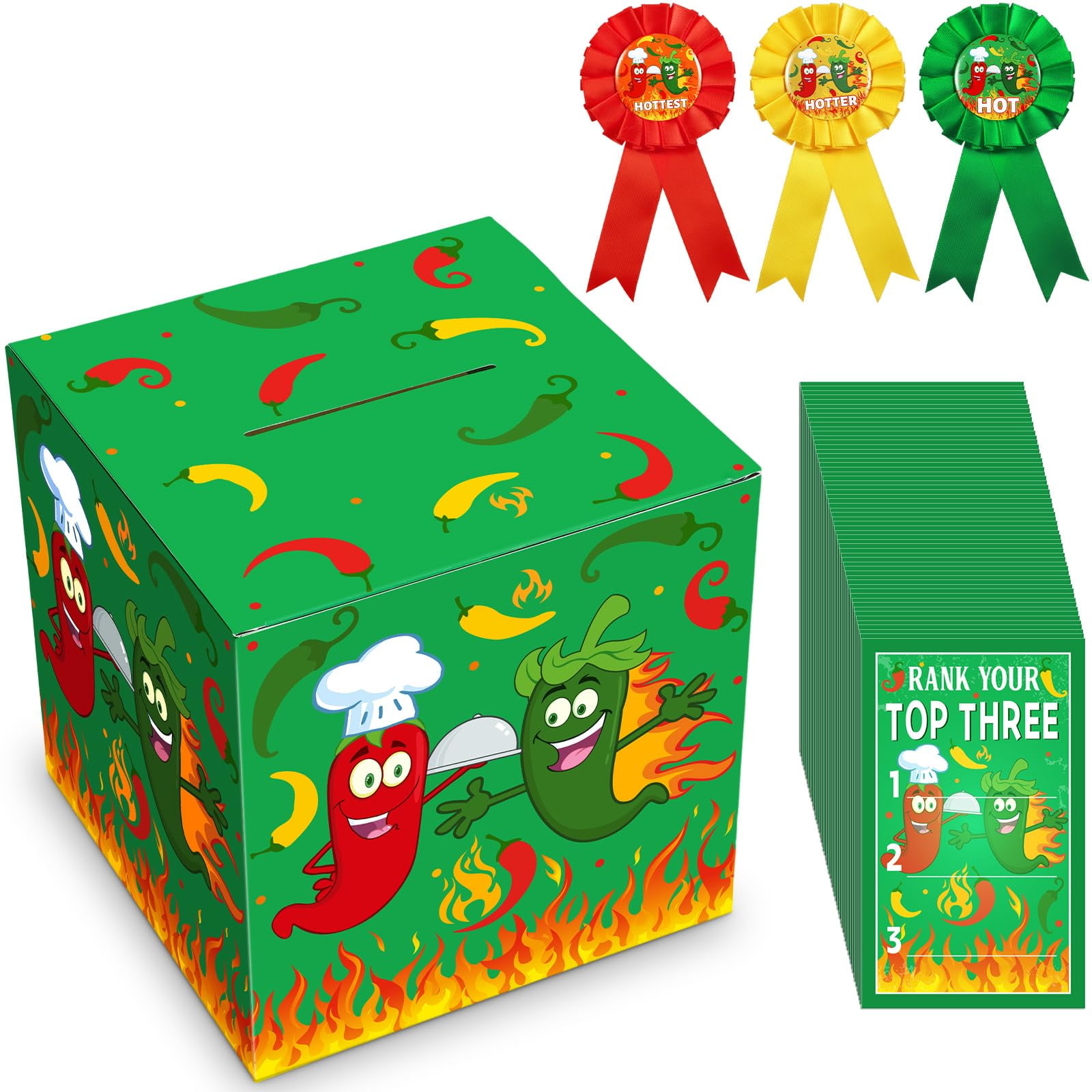 Tenceur Chili Cook off MMF7 Contest Ballot Box with Voting Cards and 3 ...
