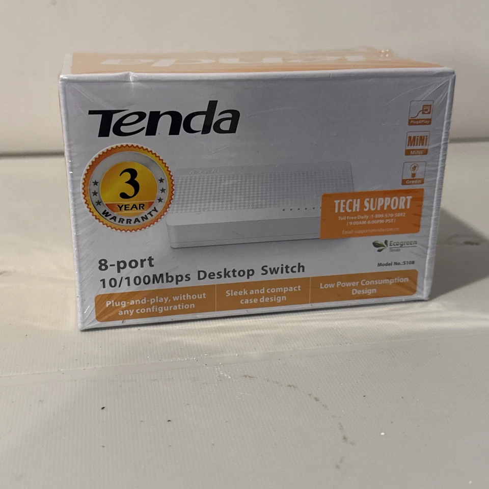 Tenda S108 8-Port Ethernet Network Switches Ethernet Monitoring Network ...