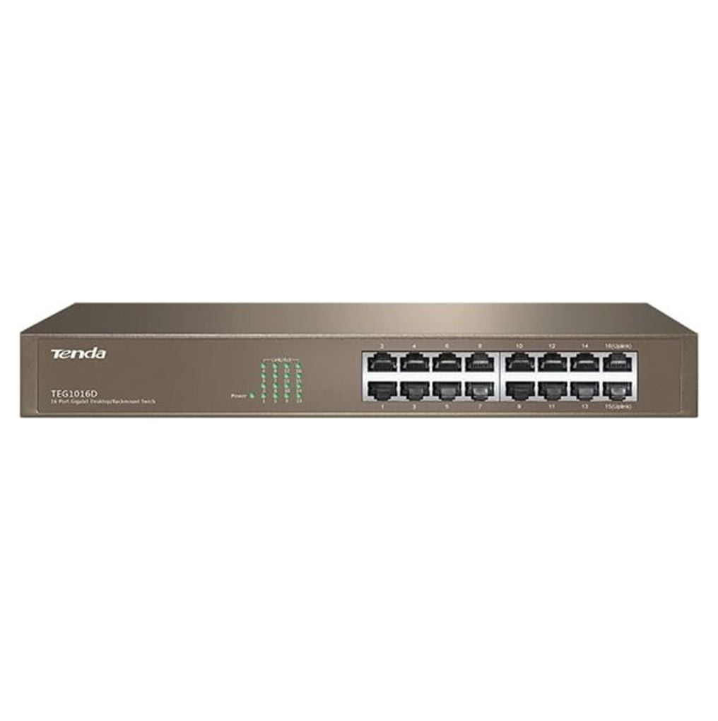 Tenda TEG1016D, 16-Port Gigabit Ethernet Switch, Unmanaged Desktop ...