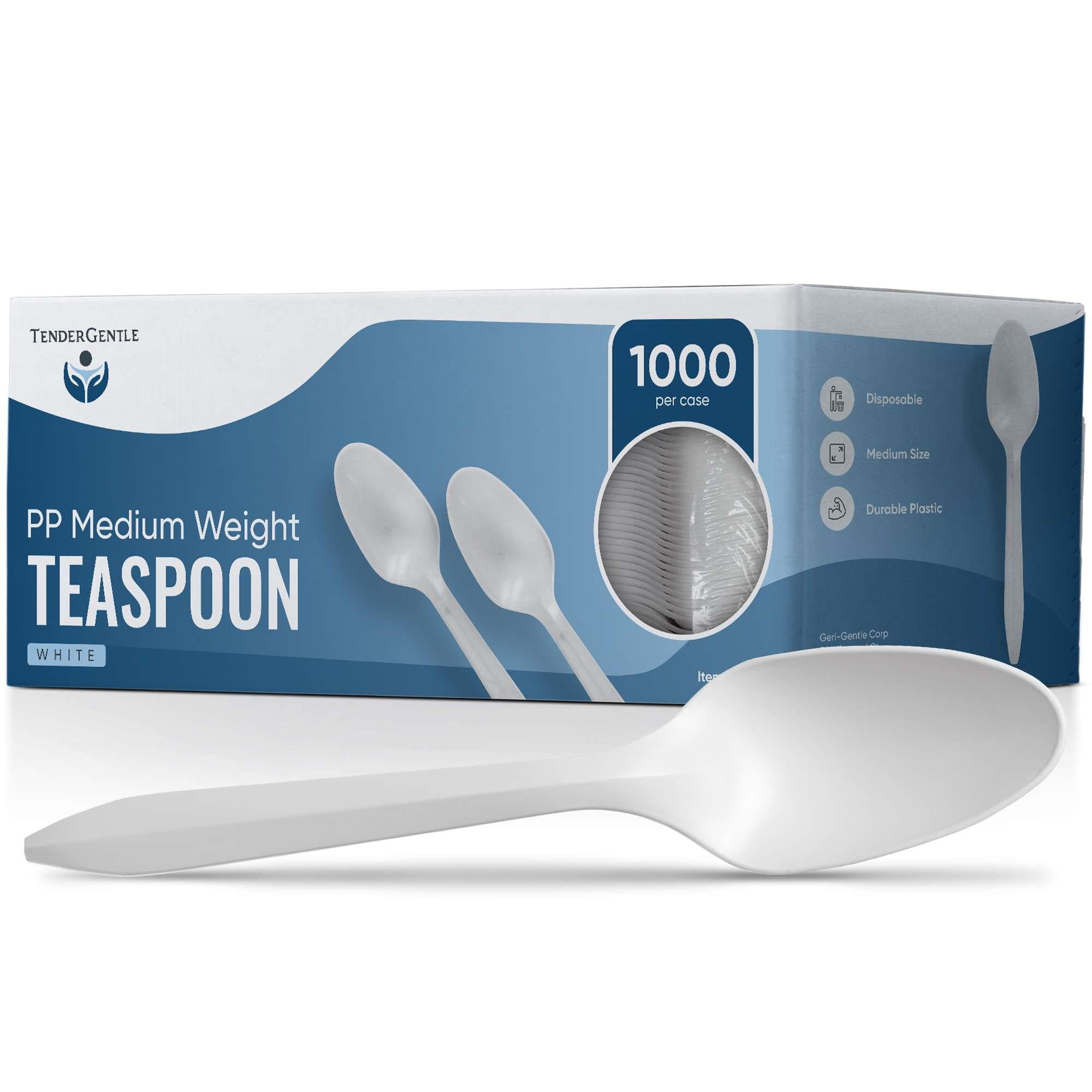 Tender Gentle 1,000 Disposable Plastic Spoons - Medium Weight - Bulk ...