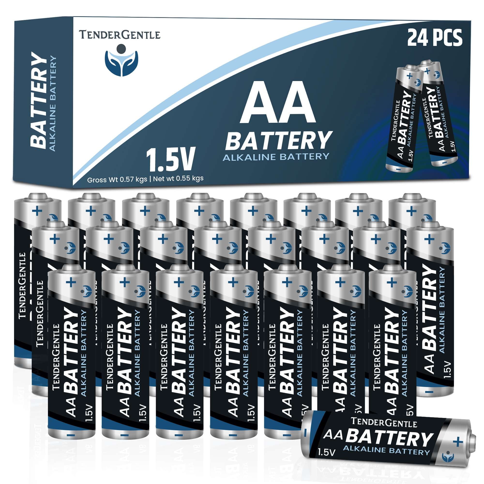 Tender Gentle AA Batteries 24 Pack - Alkaline Triple a Batteries, Long ...