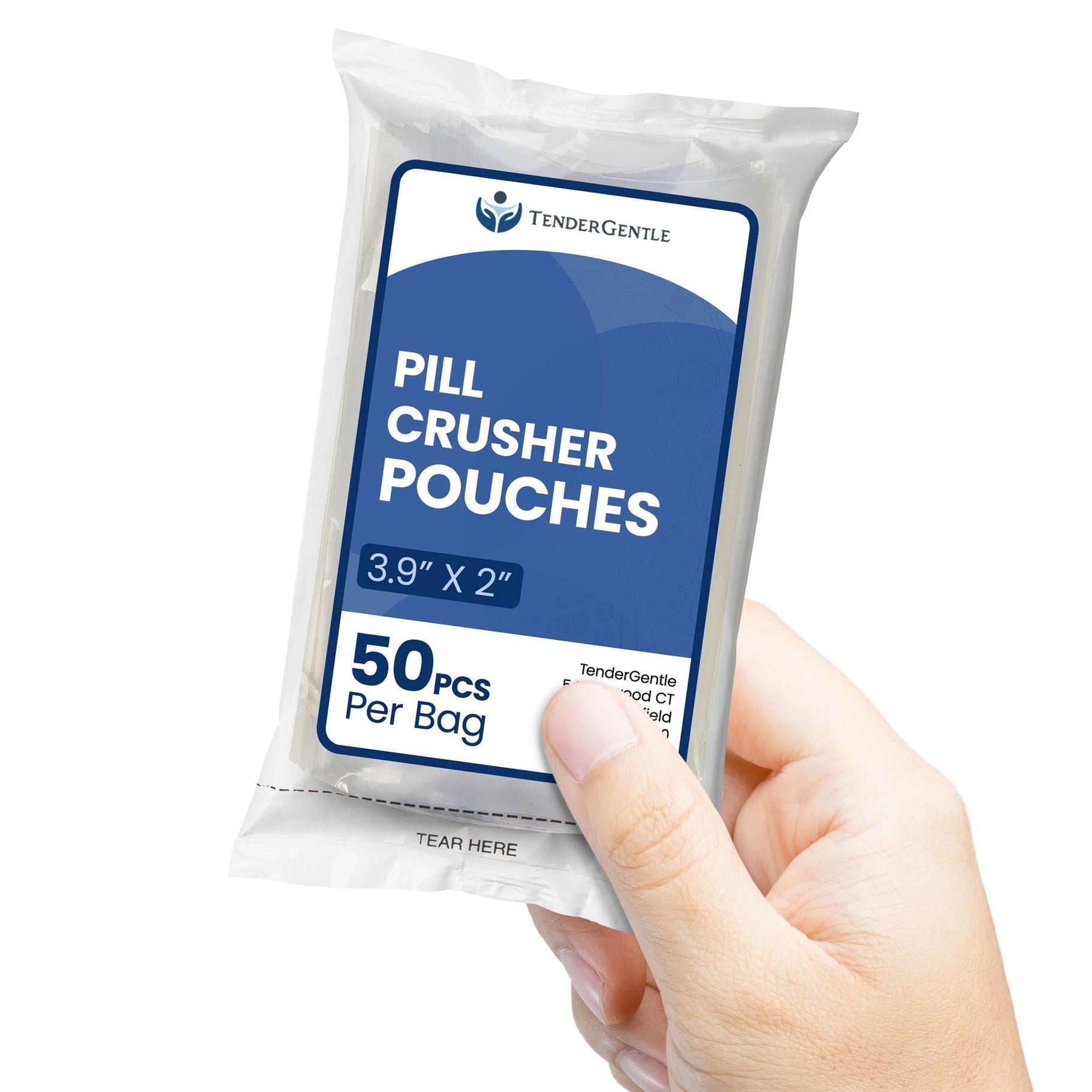 Tender Gentle Pill Crusher Pouches - 50 Pouches - Good for Home, Hospitals, and Nursing Homes ...