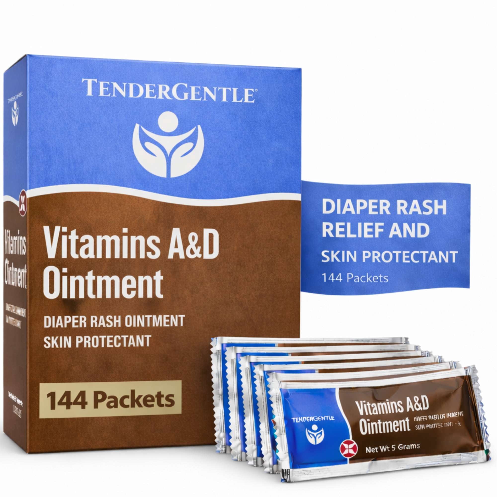Tender Gentle Vitamin A&D Ointment Packets for Baby Diaper Rashes - 144 ...