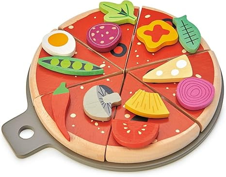 Tender Leaf Toys - Pizza Party - 6 Slices of Realistic Pizza Toy Set ...