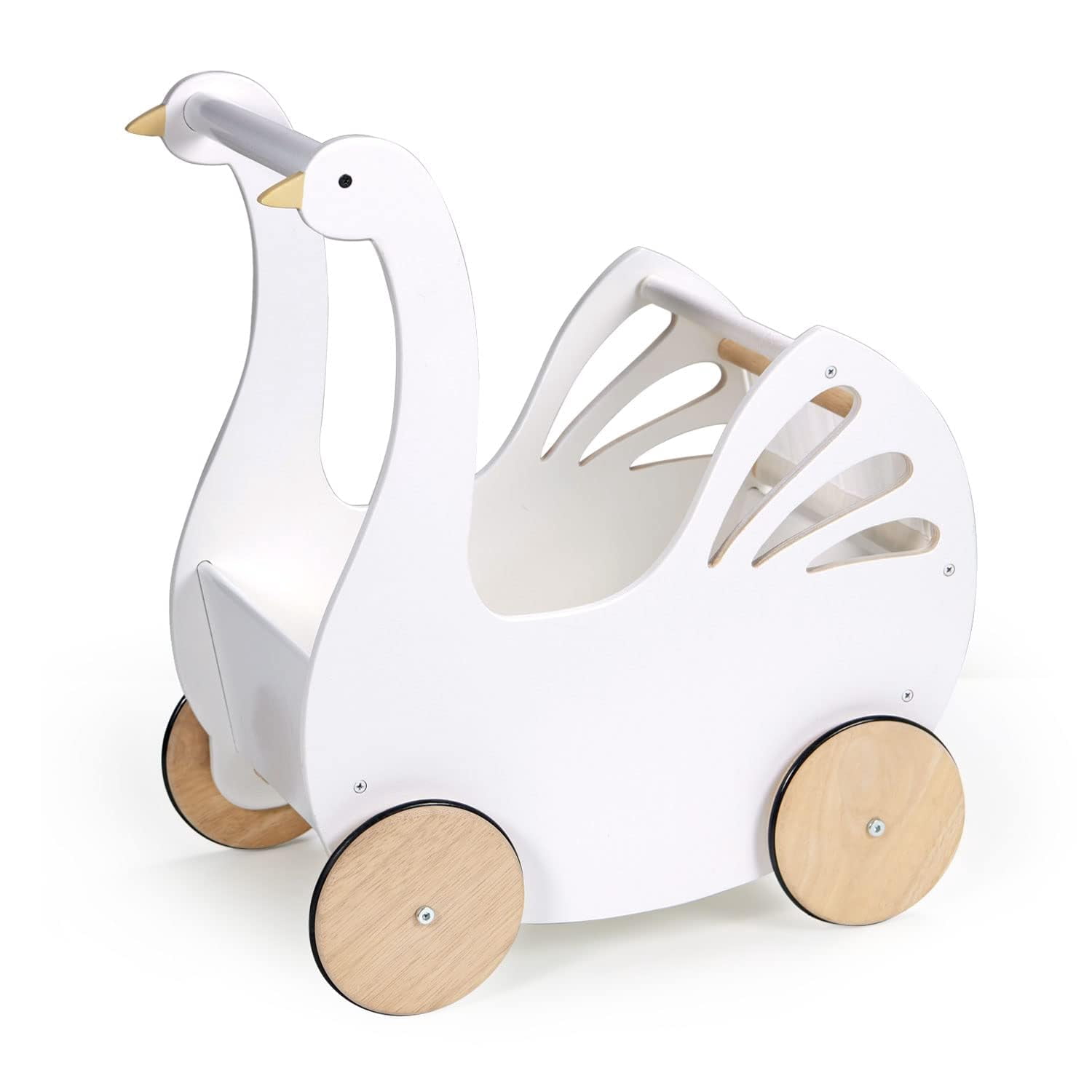 Tender Leaf Toys - Sweet Swan Pram - Wooden Swan Dolls Pram - Inspired ...