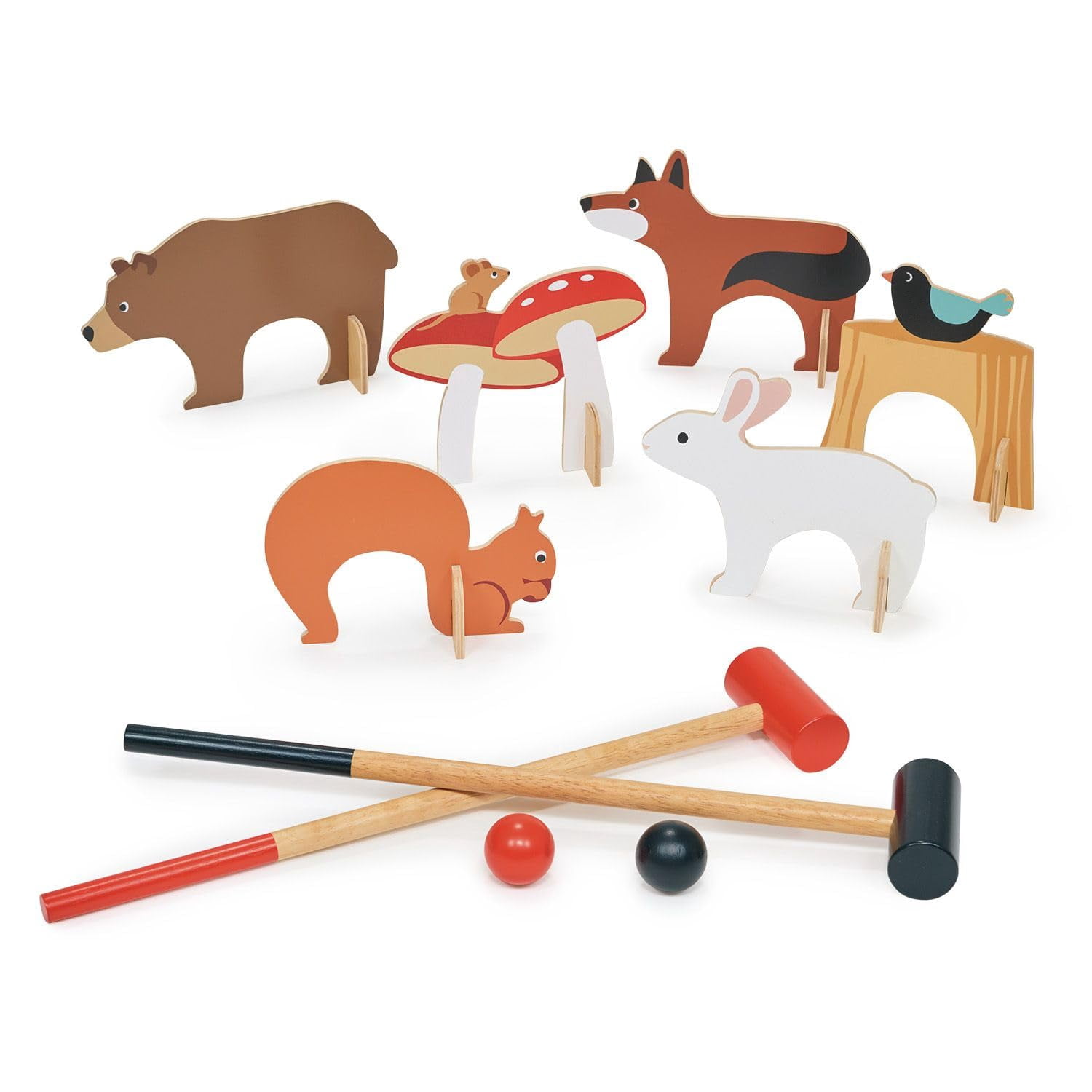 Tender Leaf Toys - Woodland Indoor Croquet Set - 17 Piece Portable ...