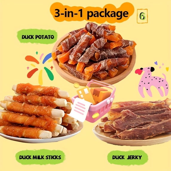 Tender Touch All-Natural Duck Dog Treats Variety Pack - Duck Sweet ...