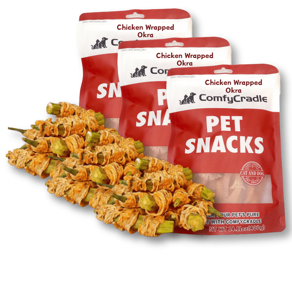 Tender Touch Chicken Wrapped Okra Dog Treats, Healthy Chews with Real ...