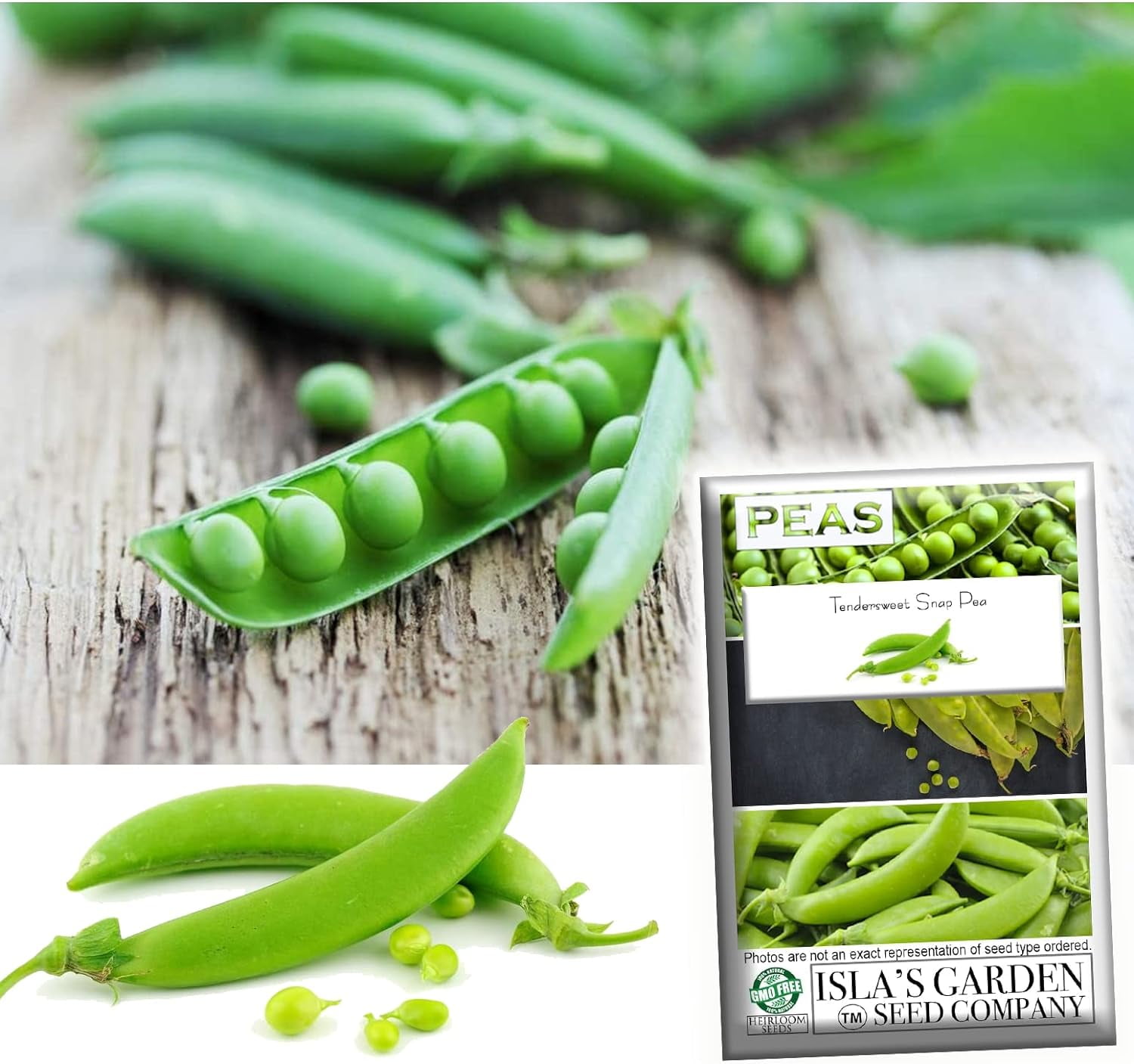 Tendersweet Snap Pea Seeds, 25+ Heirloom Seeds Per Packet, Non GMO ...