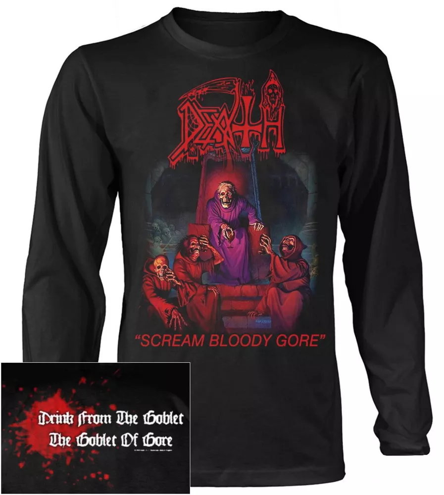 TendyTee Death Scream Gore Long Sleeve Shirt Metal Band Merch - Walmart.com