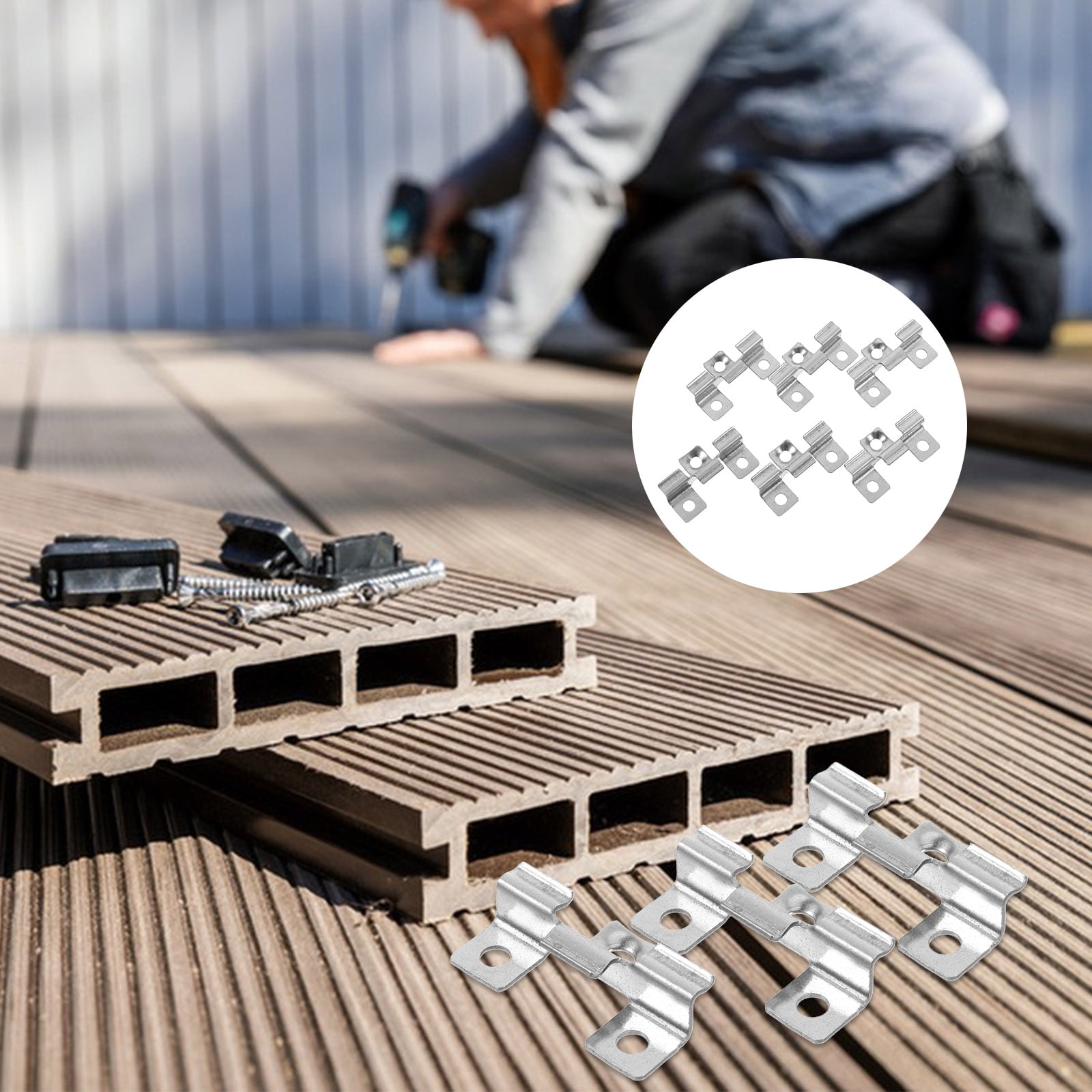 UPKOCH 100 Pcs Fasteners Deck Clip Board Spacers Buckle Straighten ...